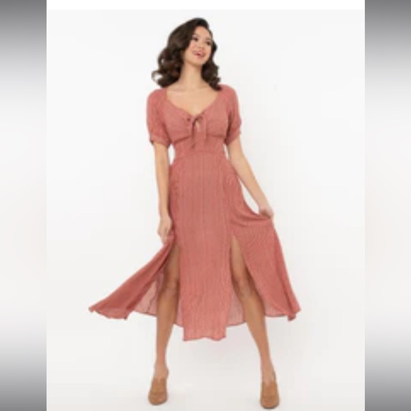 Hayden | Dresses | Unique Vintage Hayden 97s Red Brick And Ivory Stripe ...